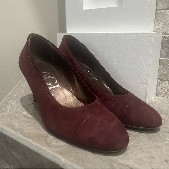 Agl | Shoes | Attilio Giusti Leombruni Agl Burgundy Suede Shoe Size 38 ...
